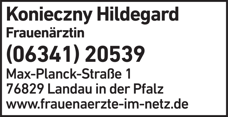 Konieczny Hildegard Frauenärztin in Landau in der Pfalz | 0634120...