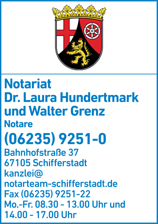 Dr. Hundertmark Laura u. Grenz Walter Notare | Notare in Schifferstadt